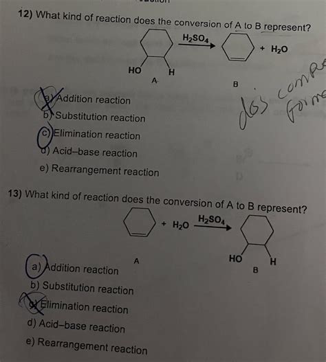 Solved 12 What Kind Of Reaction Does The Conversion Of A In