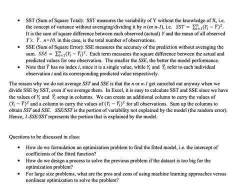 Solved Model Fitting Exercise Data Set Chegg