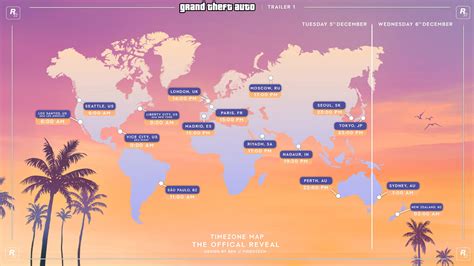 Gta Trailer Release Date And Timezones Map