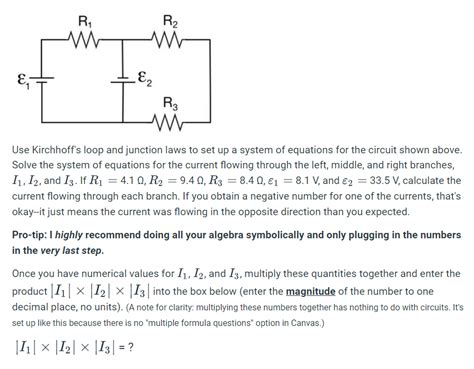Solved Use Kirchhoff S Loop And Junction Laws To Set Up A Chegg