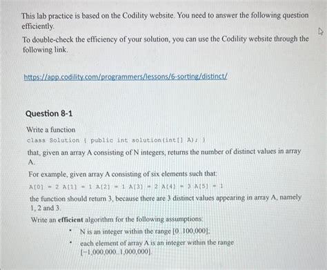 Solved This Lab Practice Is Based On The Codility Website