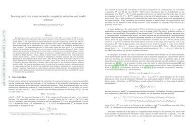 Learning With Tree Tensor Networks Complexity Estimates And Model