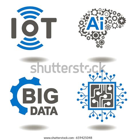 Iot Ai Big Data Microchip Vector Stock Vector Royalty Free Shutterstock