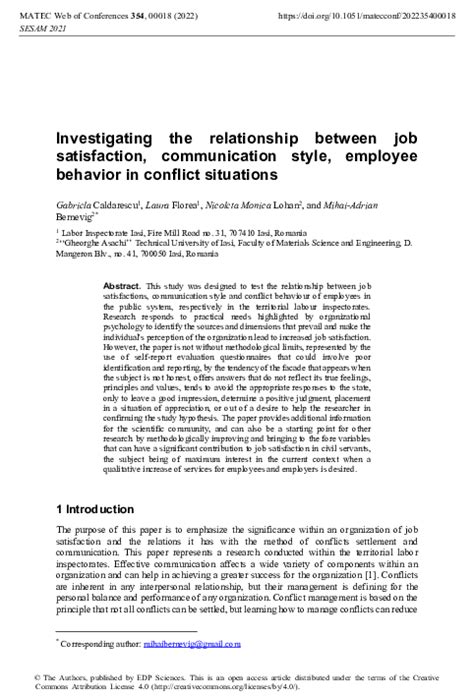 Pdf Investigating The Relationship Between Job Satisfaction And Organizational Citizenship