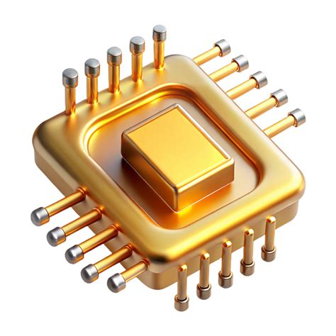Elegant Traditional Quantum Computer Chip Glowing Gold Complex Circuitry Authentic 59916961 Png