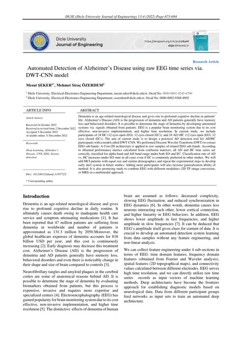 pdf automated detection of alzheimer s disease using raw eeg time