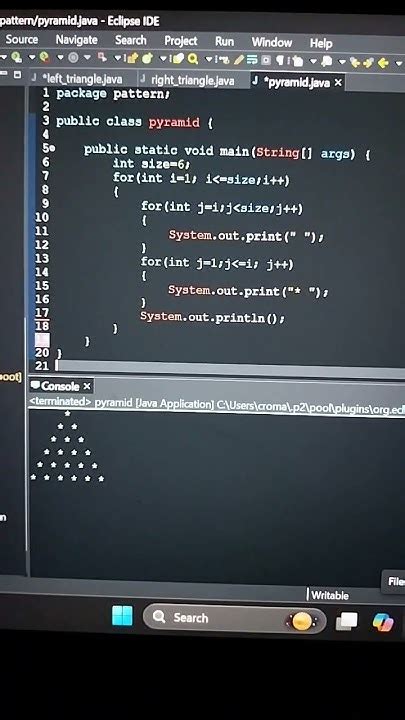 Pyramid Star Pattern Using Javacoding Javapattern Pyramid