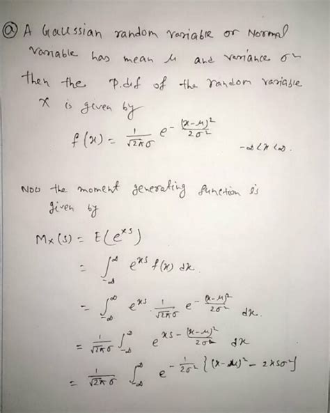 4 48 a gaussian random variable has mean μ and variance σ2 a show