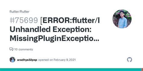 Errorflutterlibuiuidartstatecc177 Unhandled Exception Missingpluginexceptionno