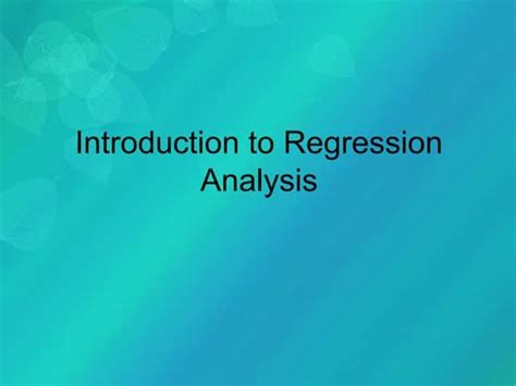 Regression Analysis Introduction 1pptx