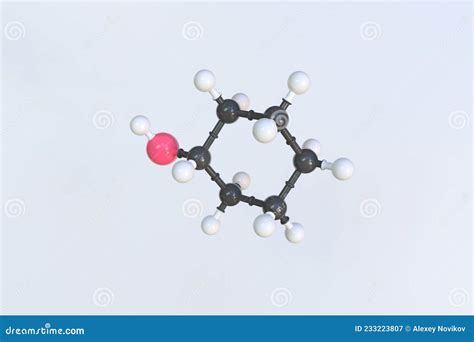 Cyclohexanol Scientific Molecular Model 3d Rendering Royalty Free