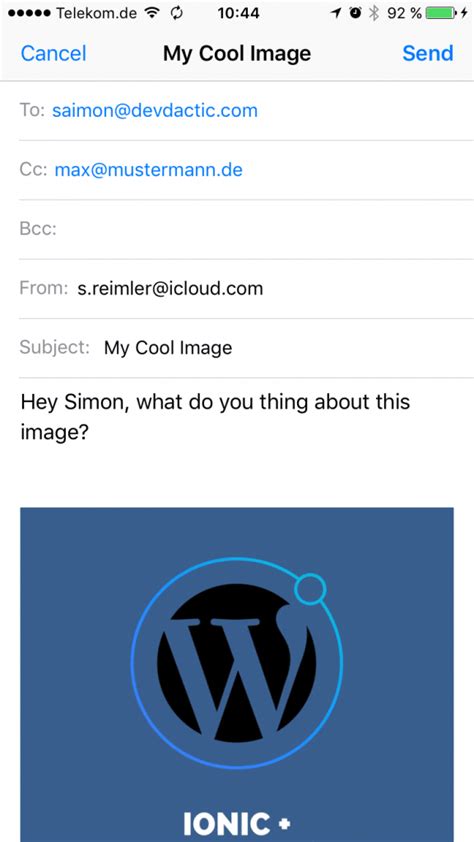 Sending Emails In Ionic With Image Attachments V3 Ionic Academy