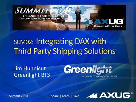 Ppt Scm02 Integrating Dax With Third Party Shipping Solutions Powerpoint Presentation Id937771