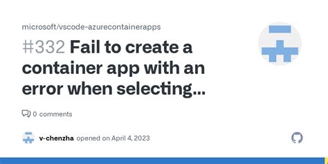 fail to create a container app with an error when selecting build from