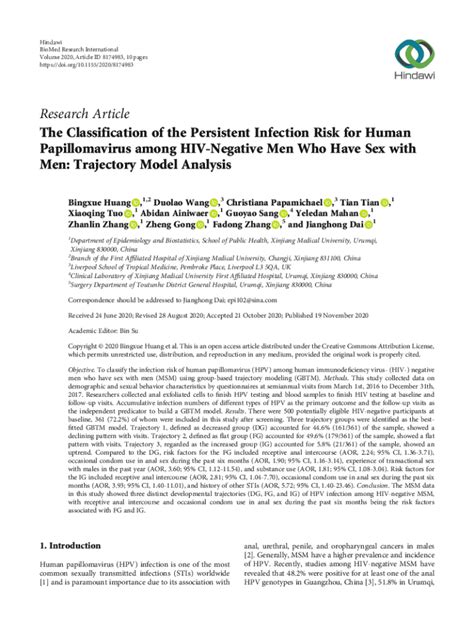 Fillable Online The Classification Of The Persistent Infection Risk For Fax Email Print