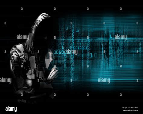 An Adult Online Anonymous Internet Hacker With Invisible Face In Urban