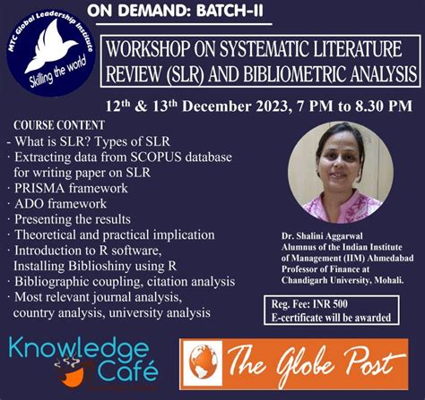 Online Workshop On Slr And Bibliometric Analysis Prof Bholanath Dutta Posted On The Topic