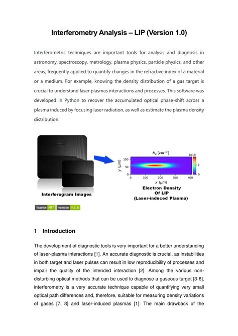Pdf Interferometry Analysis Lip Version 10