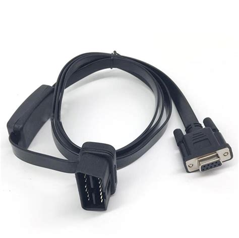 DB9 Serial RS232 Female Port To Male OBD2 Obdii 16 Pin Diagnostic Extension Cord Cable With