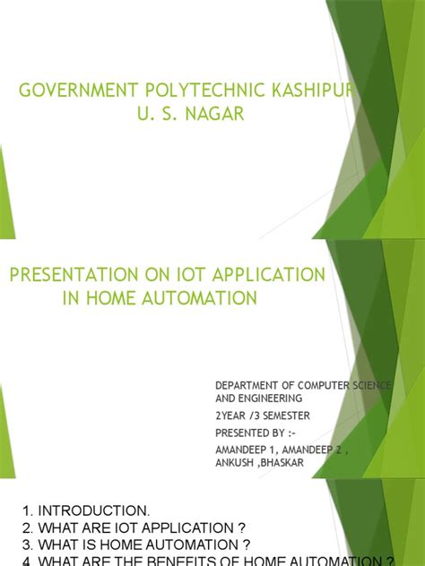 Iot Presentation Pdf Home Automation Internet Of Things