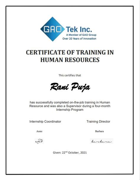 Rani Pooja Singh On Linkedin Internship Summerinternship Intern2021 Gaotek Hrinternship