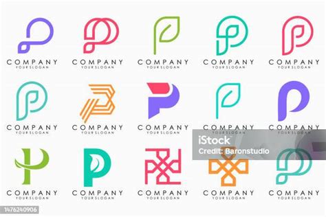 문자 P 로고 디자인의 집합입니다 현대 창조적 인 모노그램 아이콘 디자인 영감 0명에 대한 스톡 벡터 아트 및 기타 이미지 0명 개발 개체 그룹 Istock
