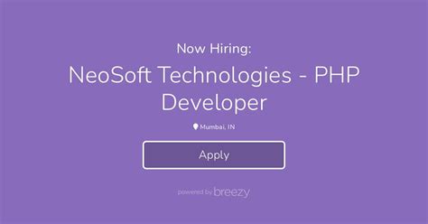 Neosoft Technologies Php Developer At Nexthire