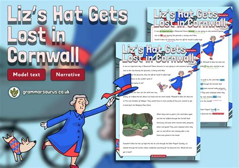 Year 2 Model Text Narrative Lizs Hat Gets Lost In Cornwall Grammarsaurus