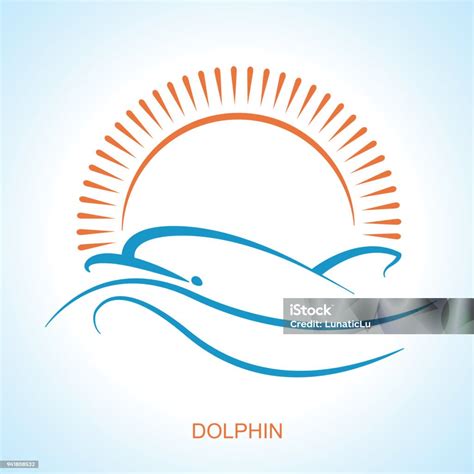 돌핀 상징 로고입니다 벡터 간단한 스타일 플랫 일러스트 레이 션 디자인에 대 한 돌고래에 대한 스톡 벡터 아트 및 기타 이미지