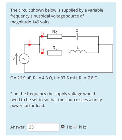 Solved The Circuit Shown Below Is Supplied By A Variable