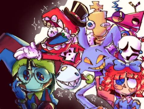 Some Cartoon Characters Are Posing Together For A Photo