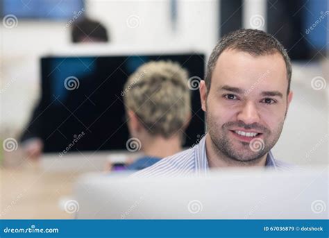 Startup Business Software Developer Working On Desktop Computer Stock Image Image Of Code