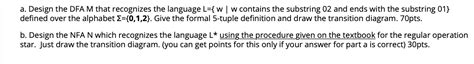 Solved A Design The Dfa M That Recognizes The Language L