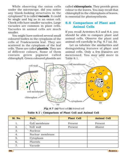 NCERT Book Class Science Chapter Cell Structure And Functions