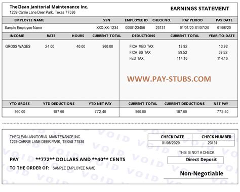 Sample Pay Stubs Pay Stub Templates Pay Stub