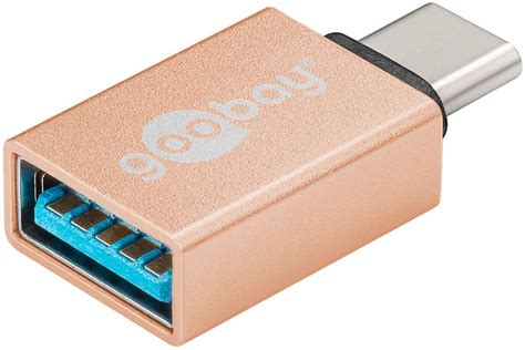 Goobay USB A OTG USB C Adapteri Kultainen Tekniikkaosat Fi