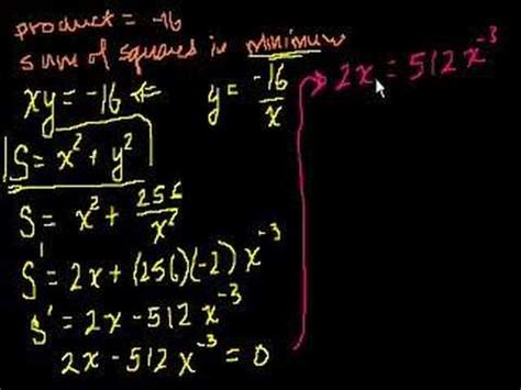Optimization Problems Calculus Examples