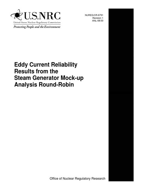 Nureg Cr 6791 Nuclear Regulatory Commission Reliability Engineering