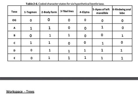 draw a phylogenetic tree using the table data that