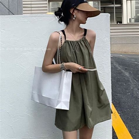 당일배송🚚 홀터넥 루즈핏 그린 미니 블랙 리본 원피스 편하고 예쁜 여름 원피스 바캉스룩 해외여행 신혼여행코디 신행원피스 여름 해변가 비치원피스