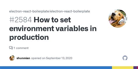 How To Set Environment Variables In Production · Issue 2584 · Electron React Boilerplate