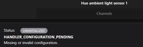 Hue Missing Or Invalid Configuration Hue Ambient Light Sensor Openhab 33m1 · Issue 12186