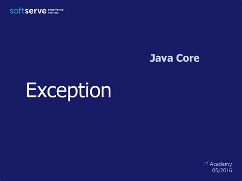 Exception Java Core Online Presentation