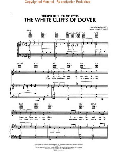 The White Cliffs Of Dover Piano Solo Sheet Music Sheet Music Plus