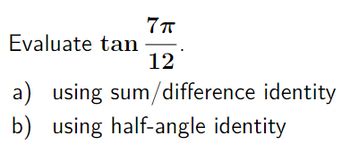 Answered T A Using Sum Difference Identity Bartleby