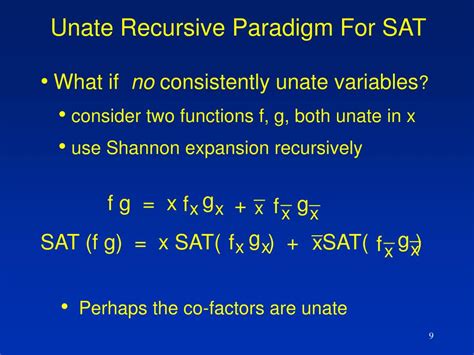 Ppt Solving Boolean Satisfiability Sat Problem Using The Unate
