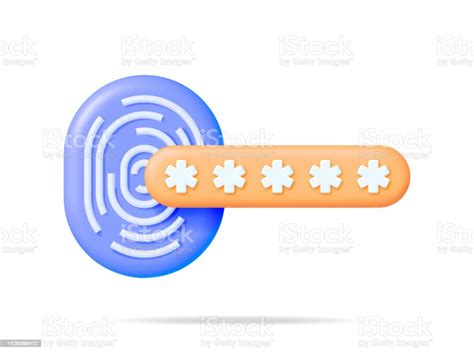 3d Locked Password Field And Fingerprint Stock Illustration Download