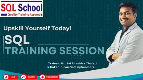 Sql Training Session I Online Training From Sqlschool Sql Azuresqlserver Youtube