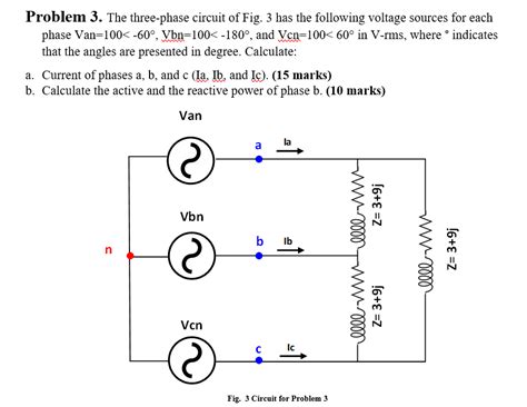 Solved Problem The Three Phase Circuit Of Fig Has The Chegg Com