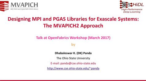 Pdf Designing Mpi And Pgas Libraries For Exascale Systems · Designing Mpi And Pgas